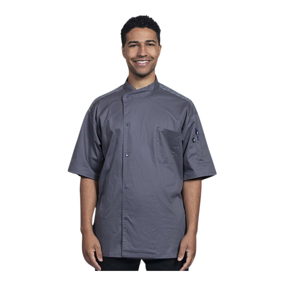 Uncommon Chef Modena Unisex Customizable Slate Short Sleeve Chef Coat ...