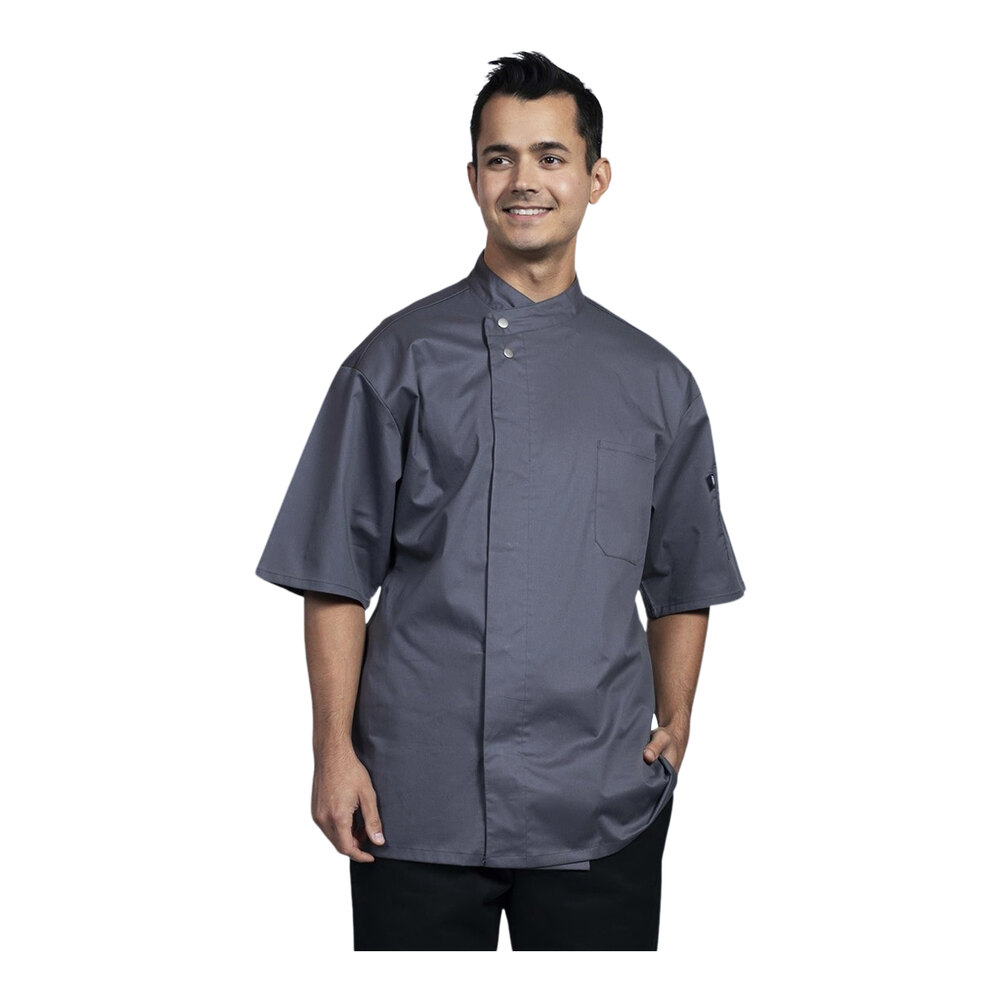 Uncommon Chef Bari Unisex Customizable Slate Short Sleeve Chef Coat ...