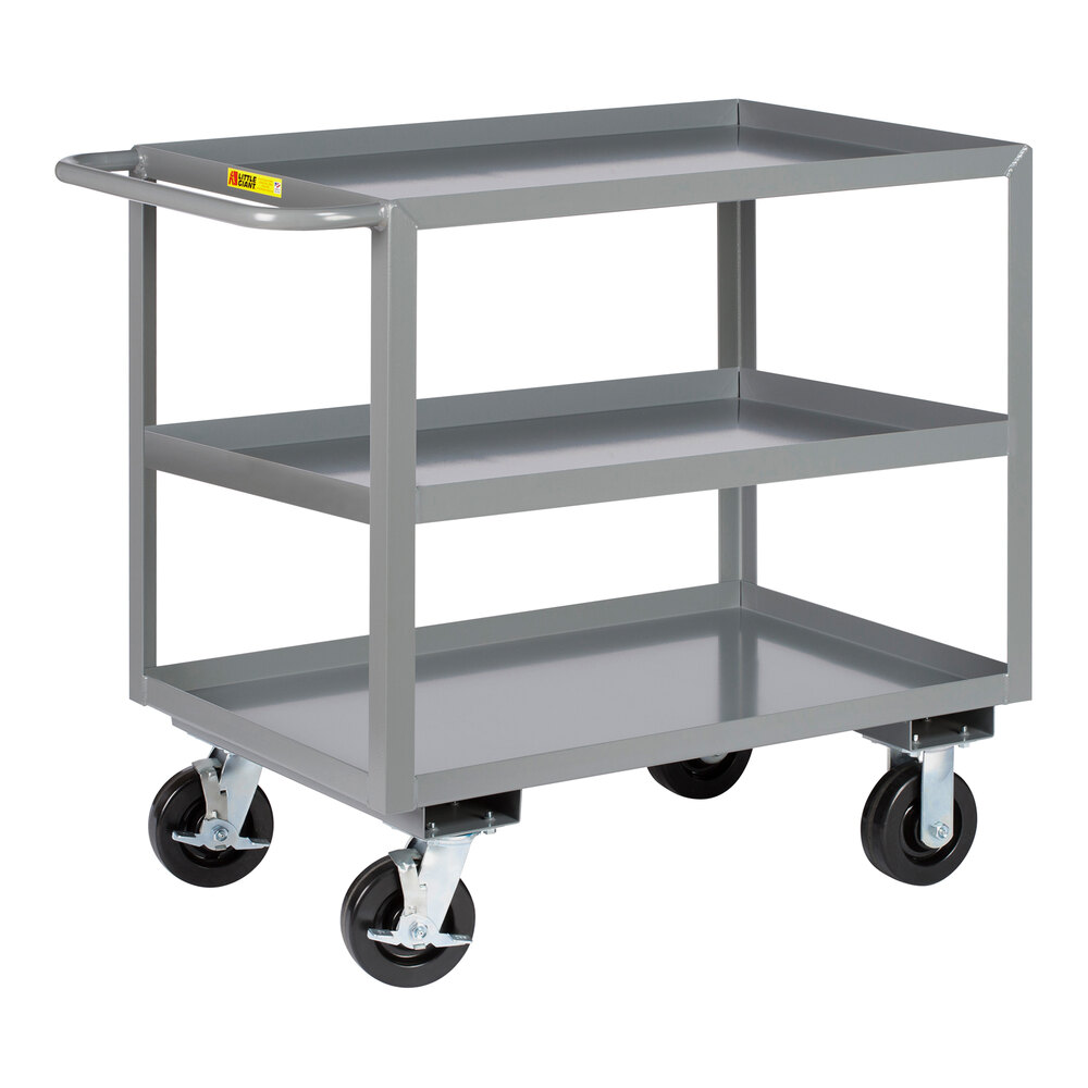 Little Giant 24" x 36" x 36" Heavy-Duty Lipped 3-Shelf Steel Truck with ...