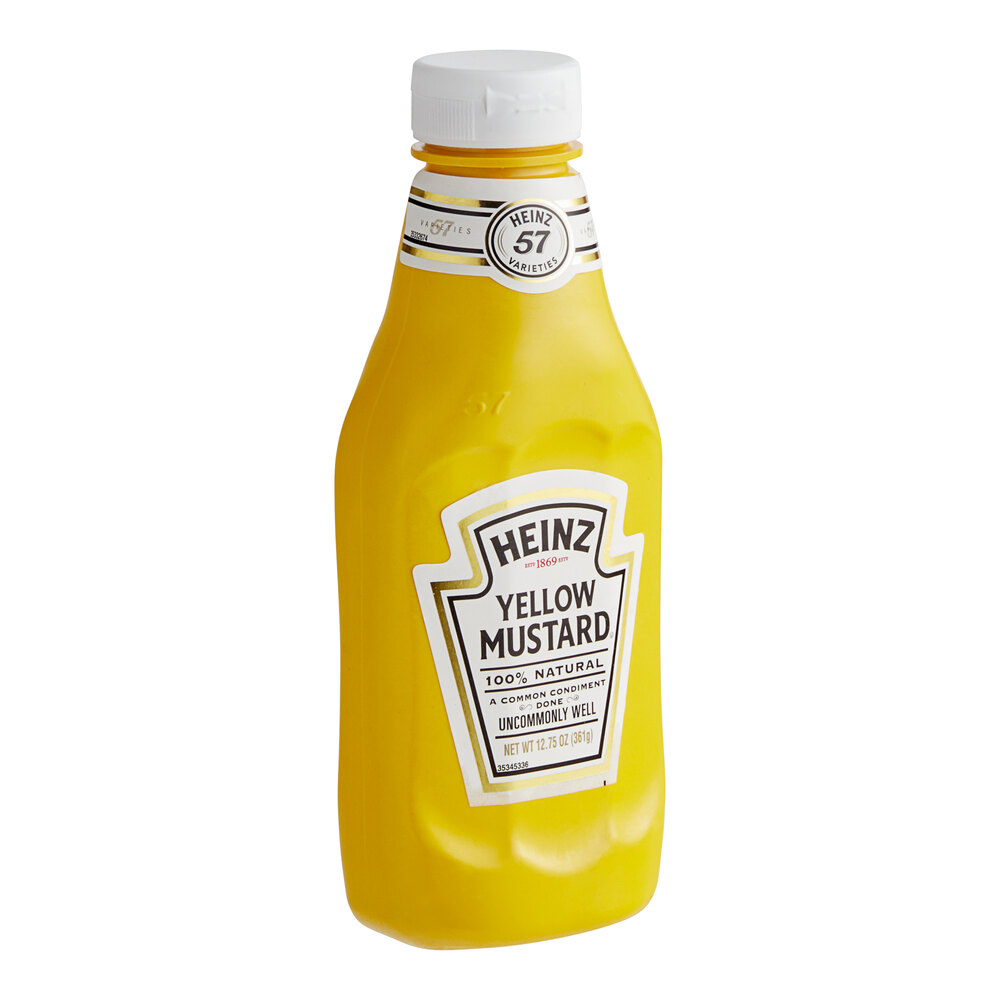 Heinz Yellow Mustard Squeeze Bottle 12.75 oz. - 16/Case