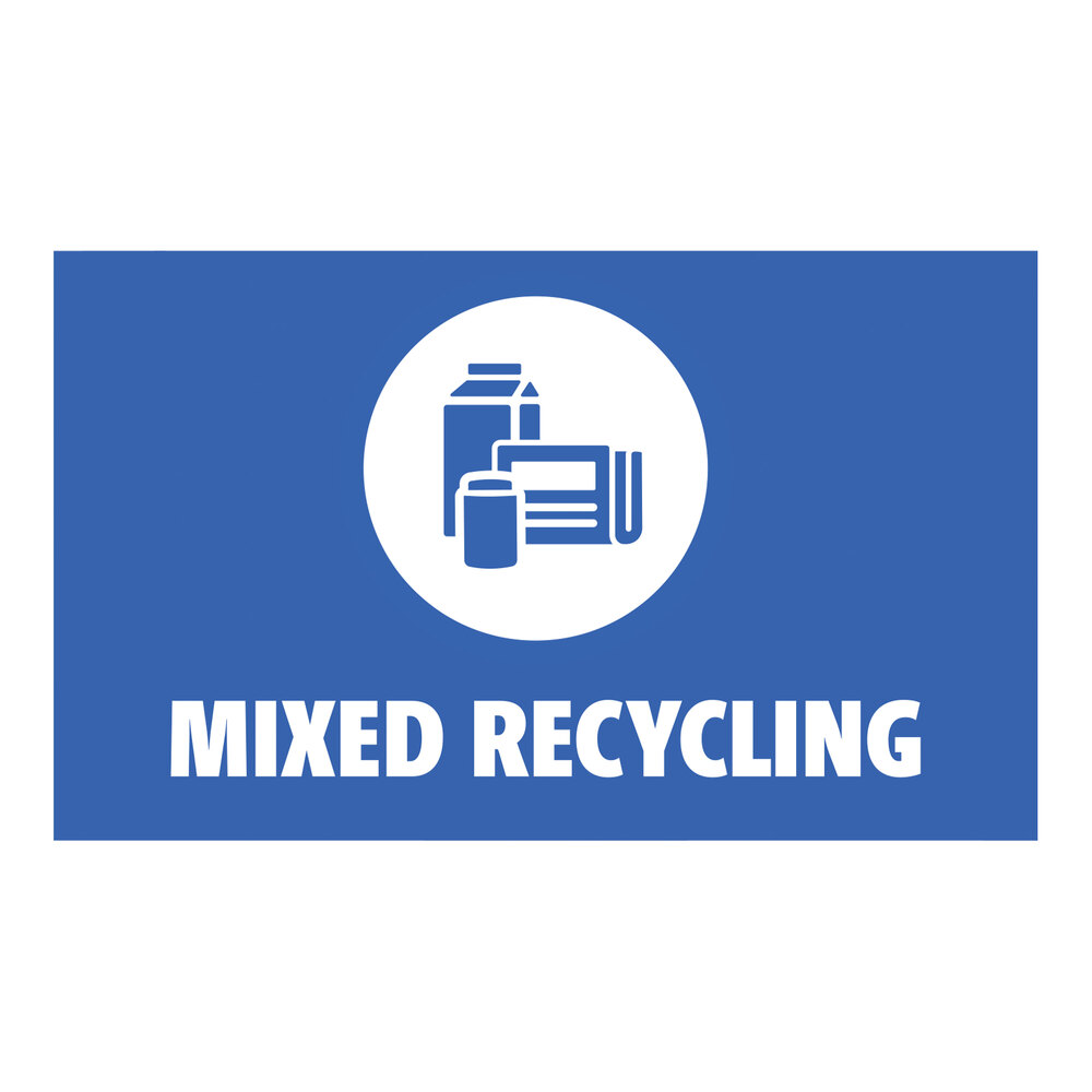 Lavex 3" x 5" Mixed Recycling Waste Stream Label - 20/Pack