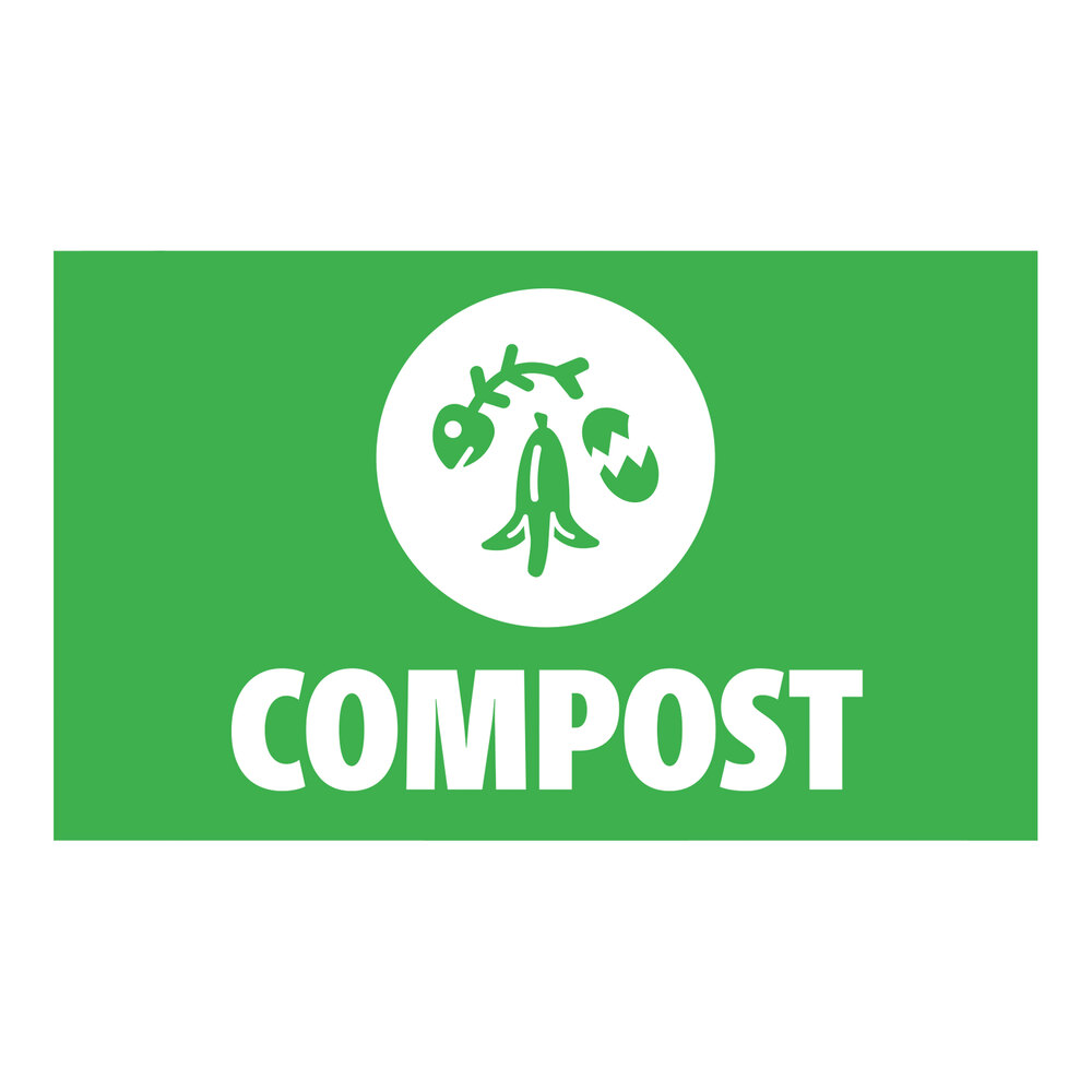 Lavex 3" x 5" Compost Waste Stream Label - 20/Pack