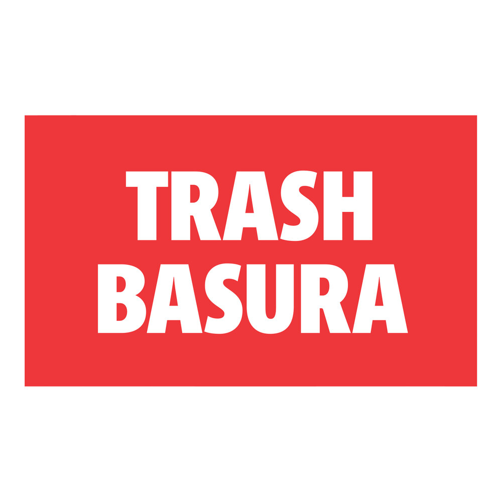 Lavex 3" x 5" Trash / Basura Waste Stream Label - 10/Pack