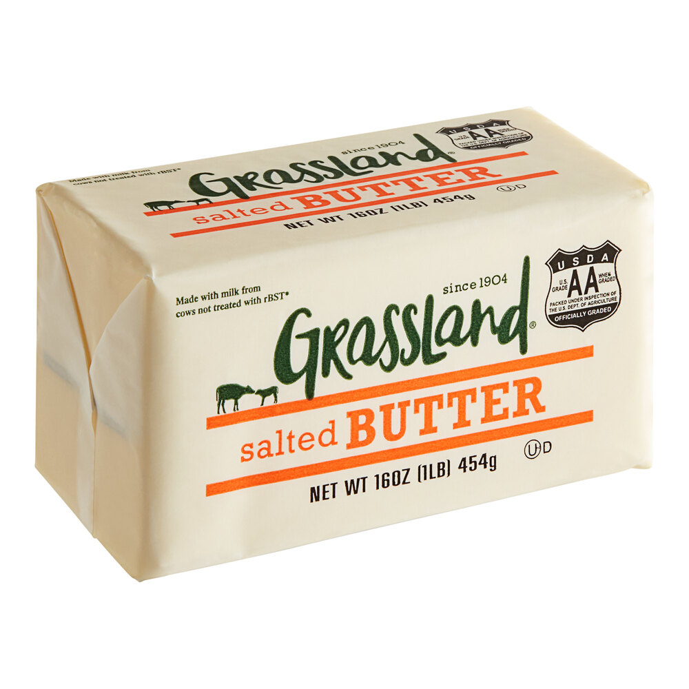 Grassland Salted Grade AA Butter Solid 1 lb. - 36/Case