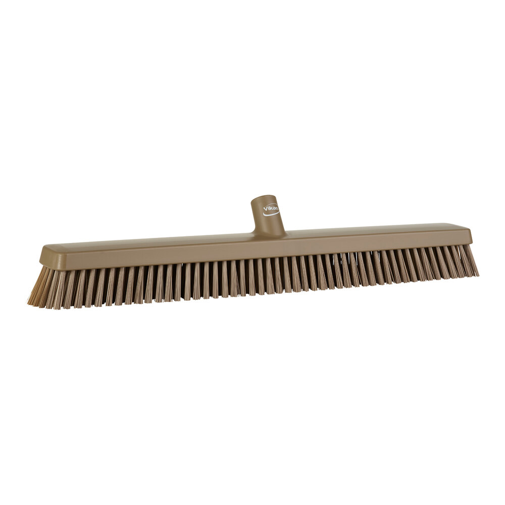 Vikan 319566 24 7/16" Brown Heavy-Duty Push Broom Head with Soft ...