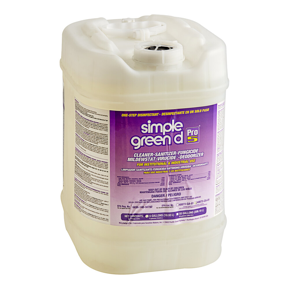 Simple Green D Pro 5 3400000130505 5 Gallon Concentrated Disinfectant ...