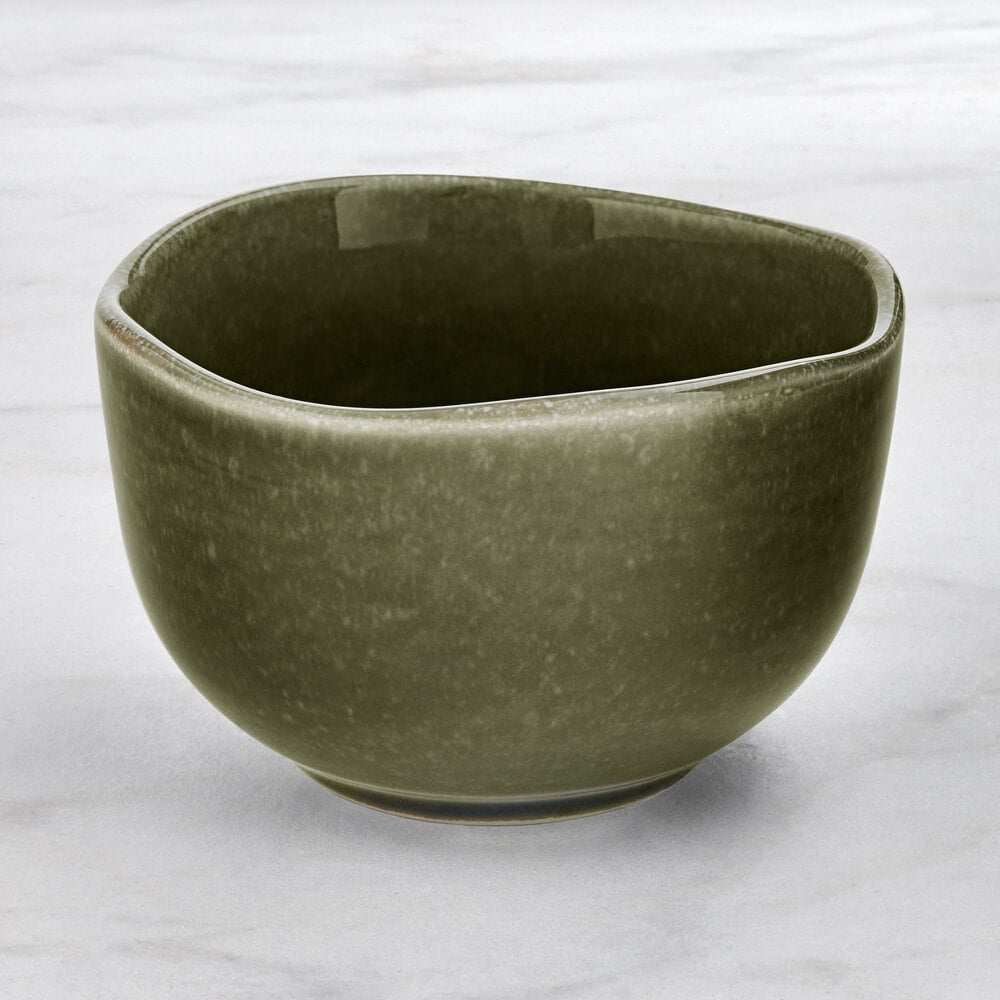 Acopa Highlands 8 oz. Round Juniper Green China Bouillon Cup - 24/Case