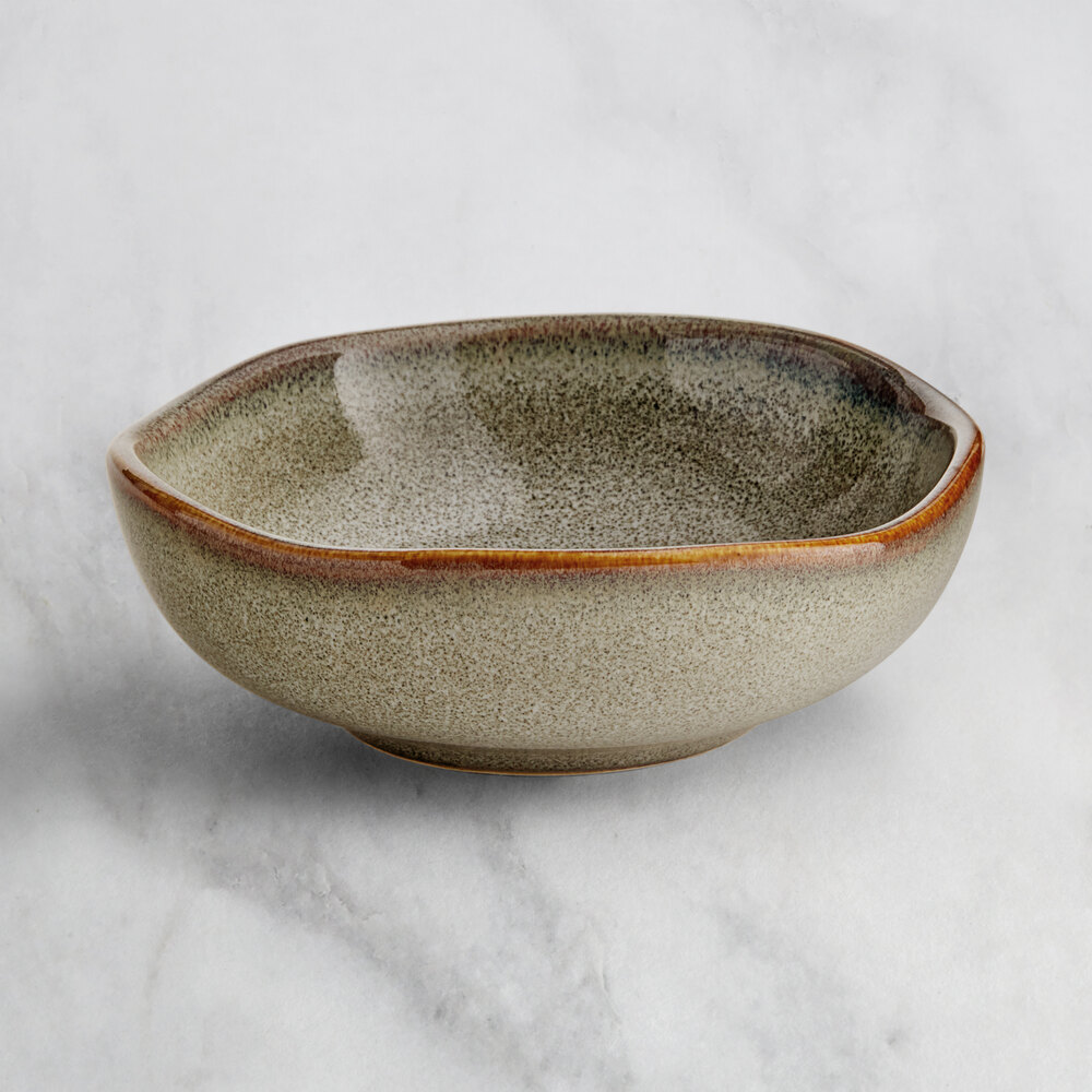 Acopa Highlands 1.5 oz. Round Heather Gray China Sauce Cup - Sample