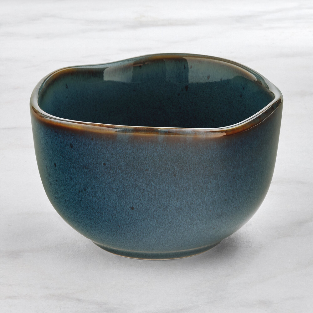 Acopa Highlands 8 oz. Round Skyfall Blue China Bouillon Cup - 24/Case