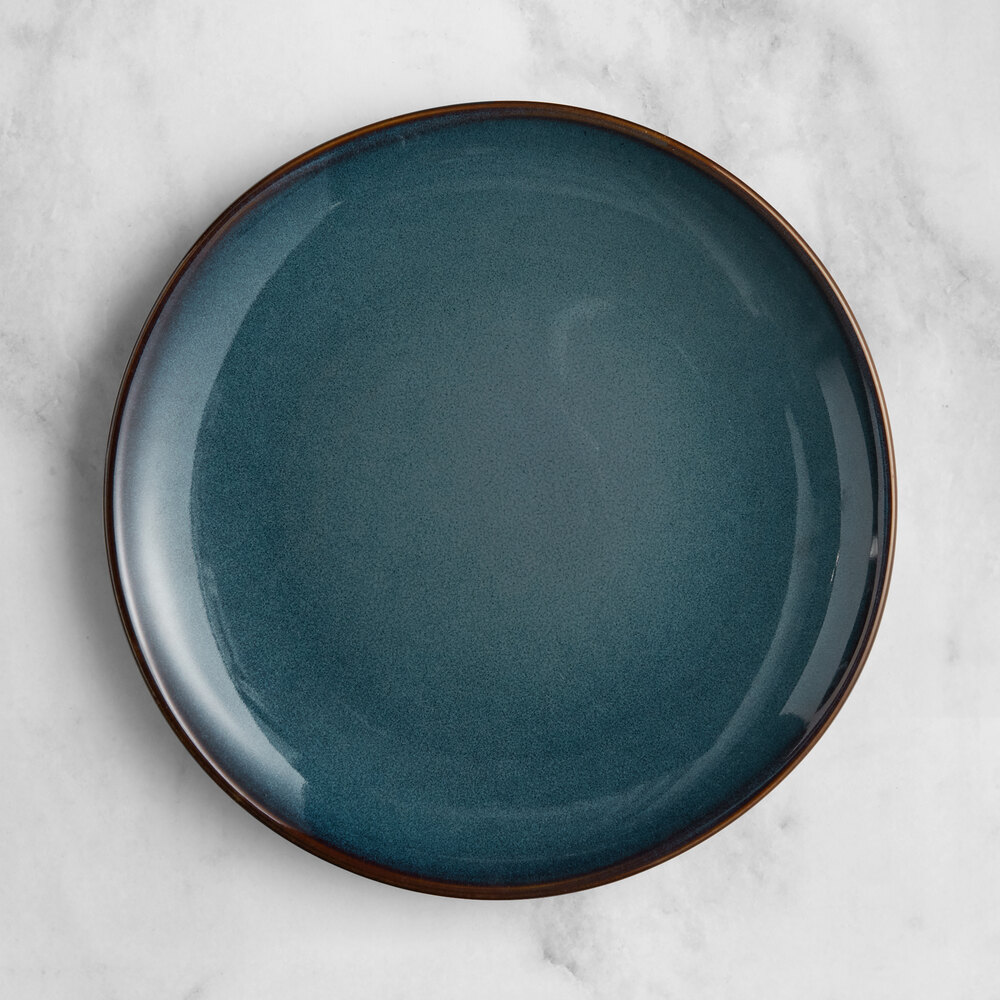 Acopa Highlands 9" Round Skyfall Blue Coupe China Plate - 12/Case