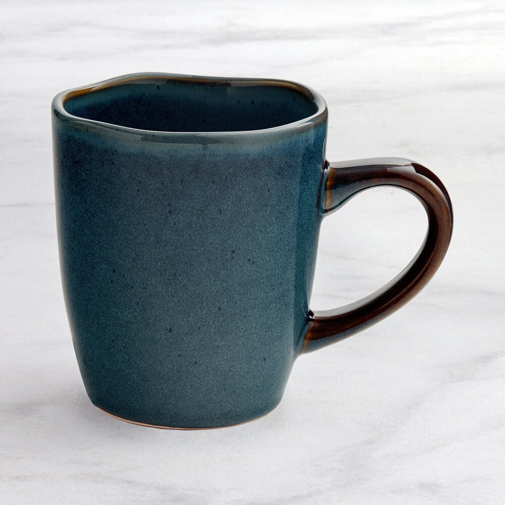Acopa Highlands 10 oz. Skyfall Blue China Mug - 24/Case