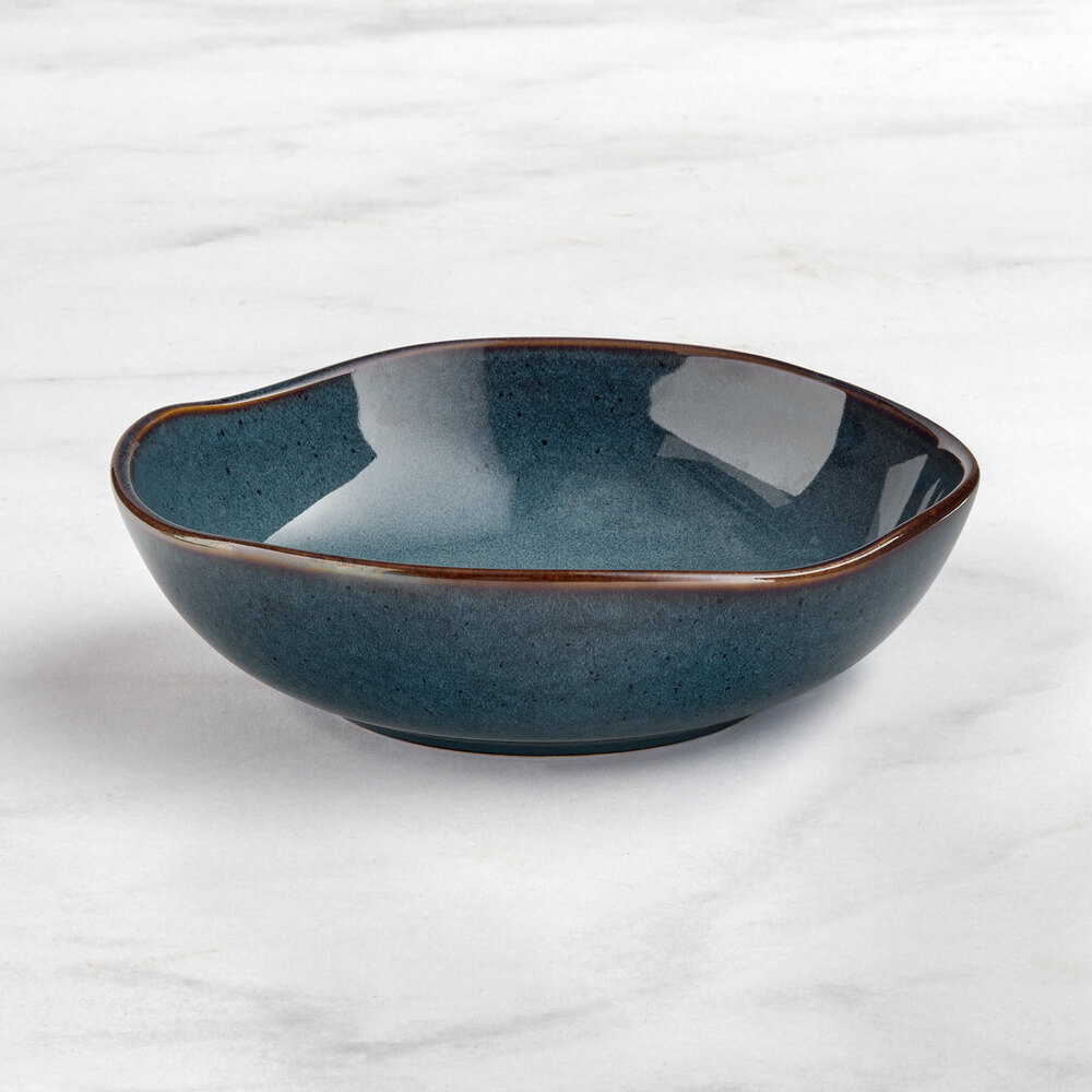 Acopa Highlands 26 oz. Round Skyfall Blue China Bowl - 12/Case