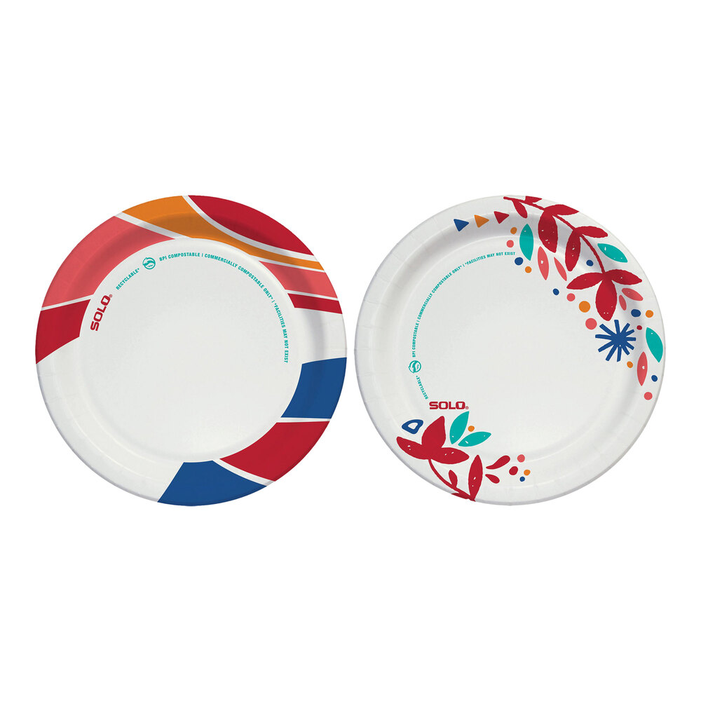 Solo AnyDay 6 13/16" Assorted Lush Blooms / Wavy Tropics Paper Plates ...