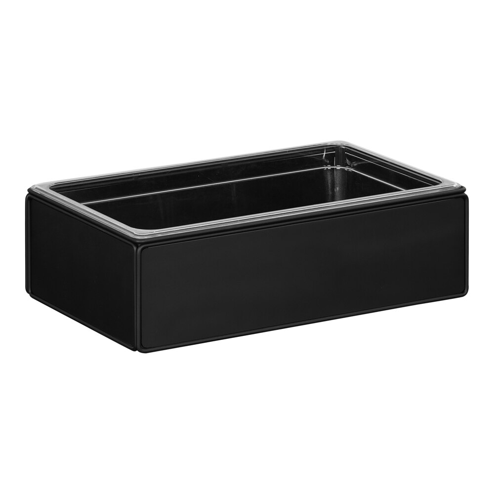 Cal-Mil Onyx 21" x 13" x 7" Black Metal Ice Housing with Clear Pan ...