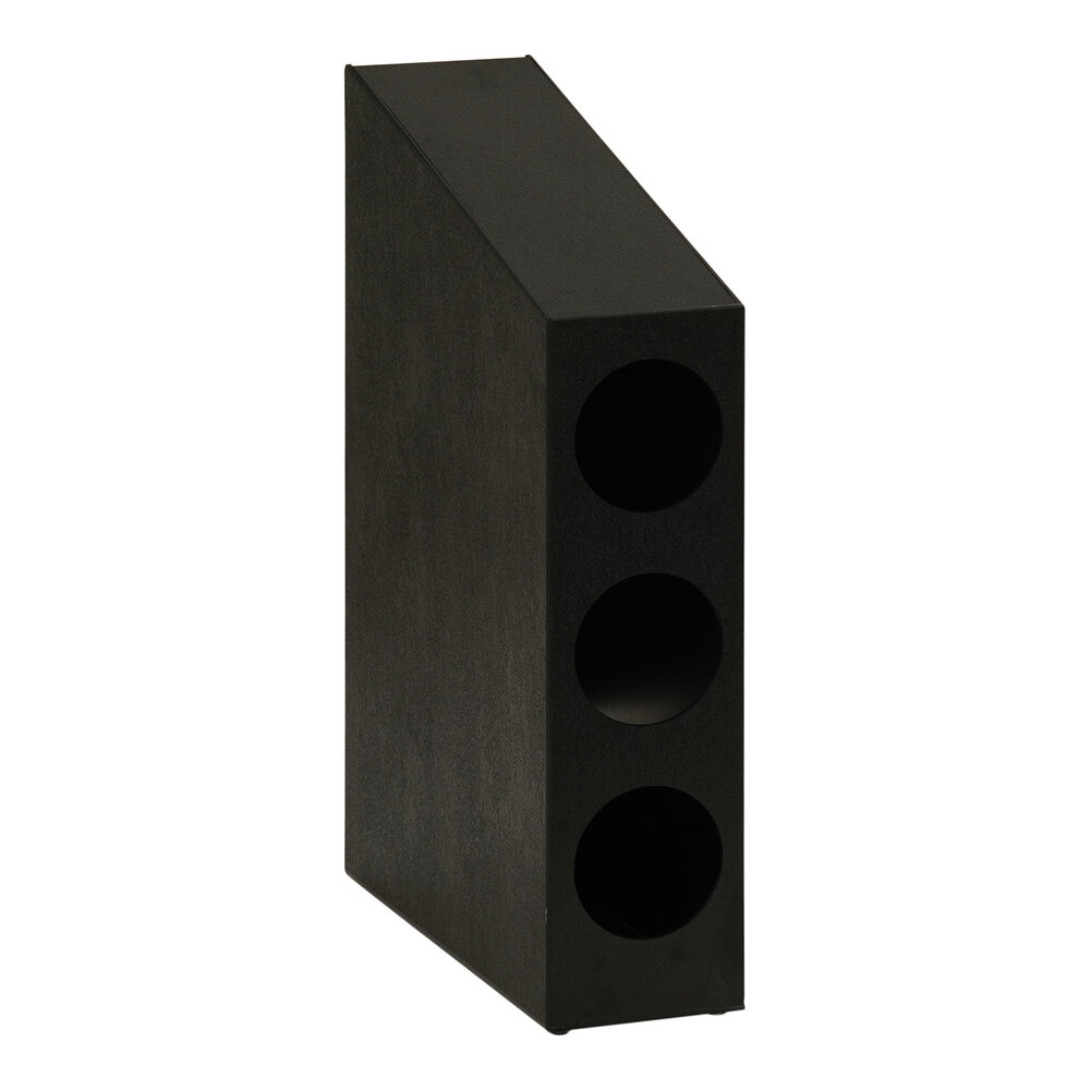 Cal-Mil Classic Black Plastic 3-Compartment Countertop Cup Dispenser ...