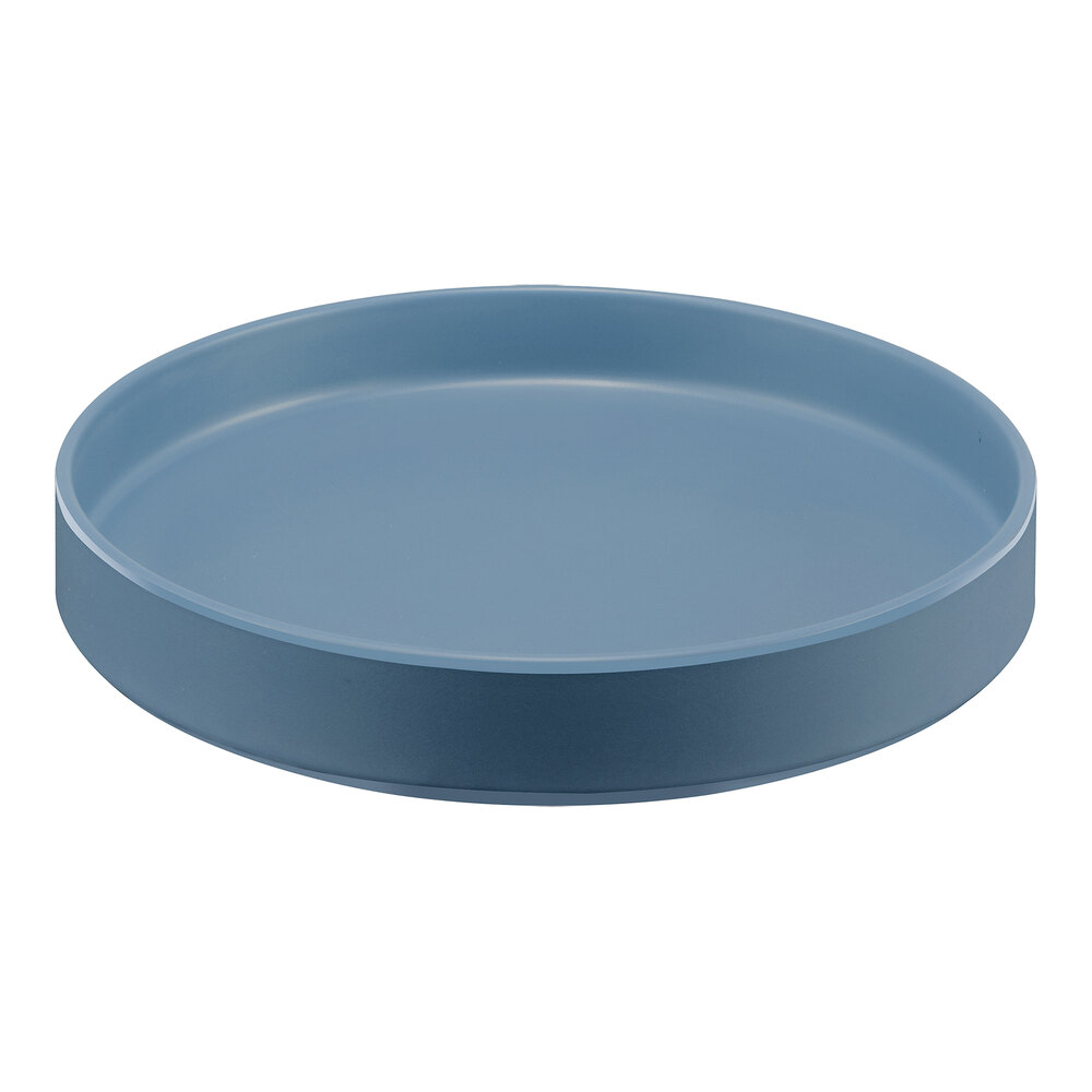 Cal-Mil Hudson 10" Stone Blue Raised Rim Melamine Plate
