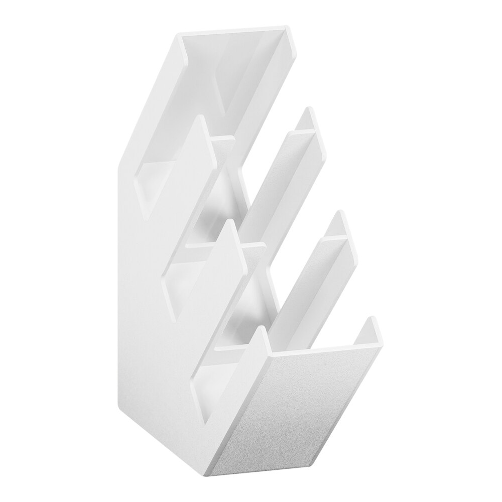 Cal-Mil Classic White 3-Compartment Slanted Cup / Lid Organizer 2048-3-15