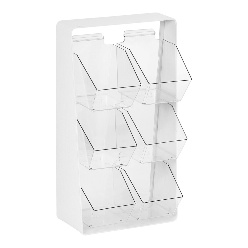 Cal-Mil Classic White 3-Tier 6-Compartment Plastic Condiment Organizer ...