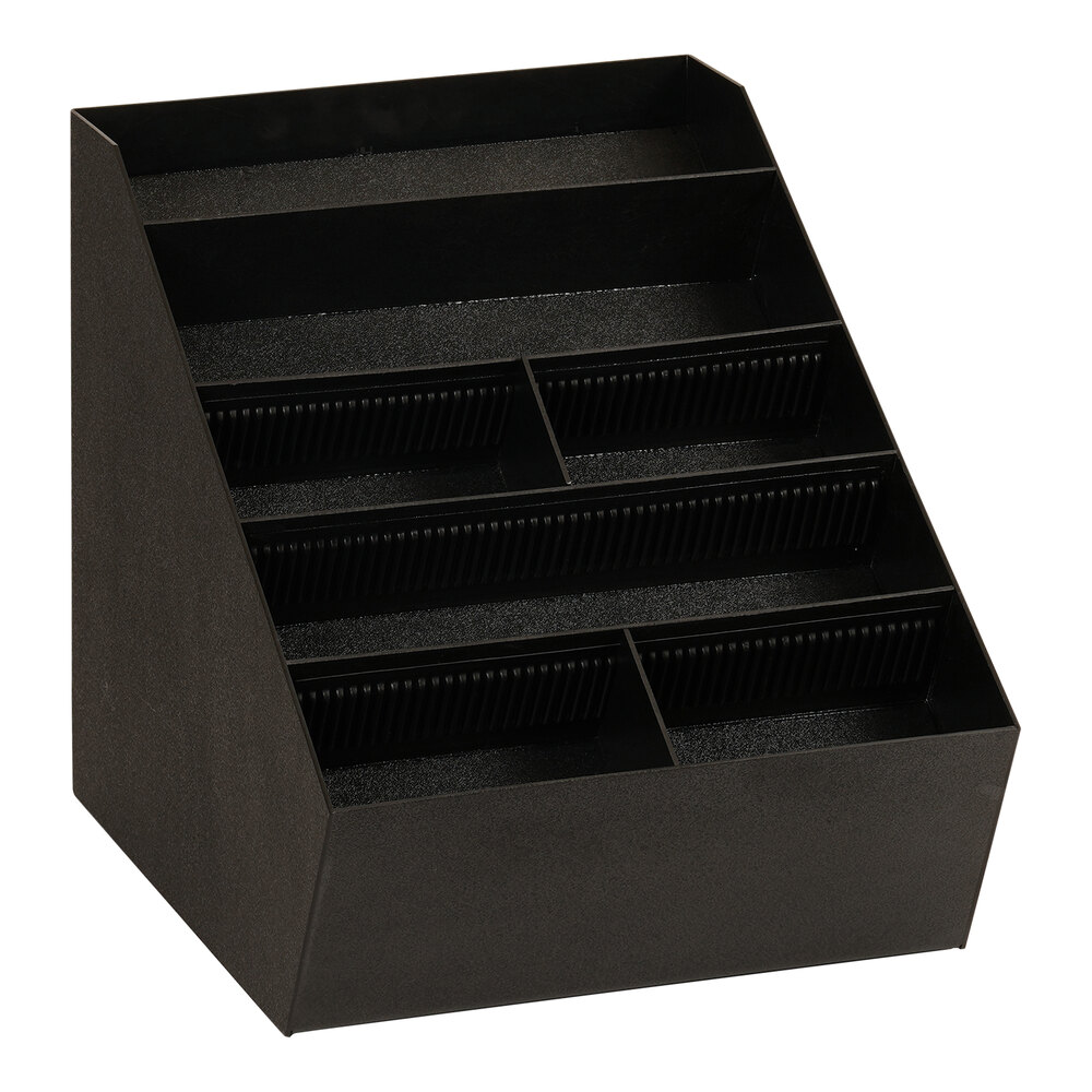 Cal-Mil Classic Black 7-Compartment Plastic Condiment Organizer