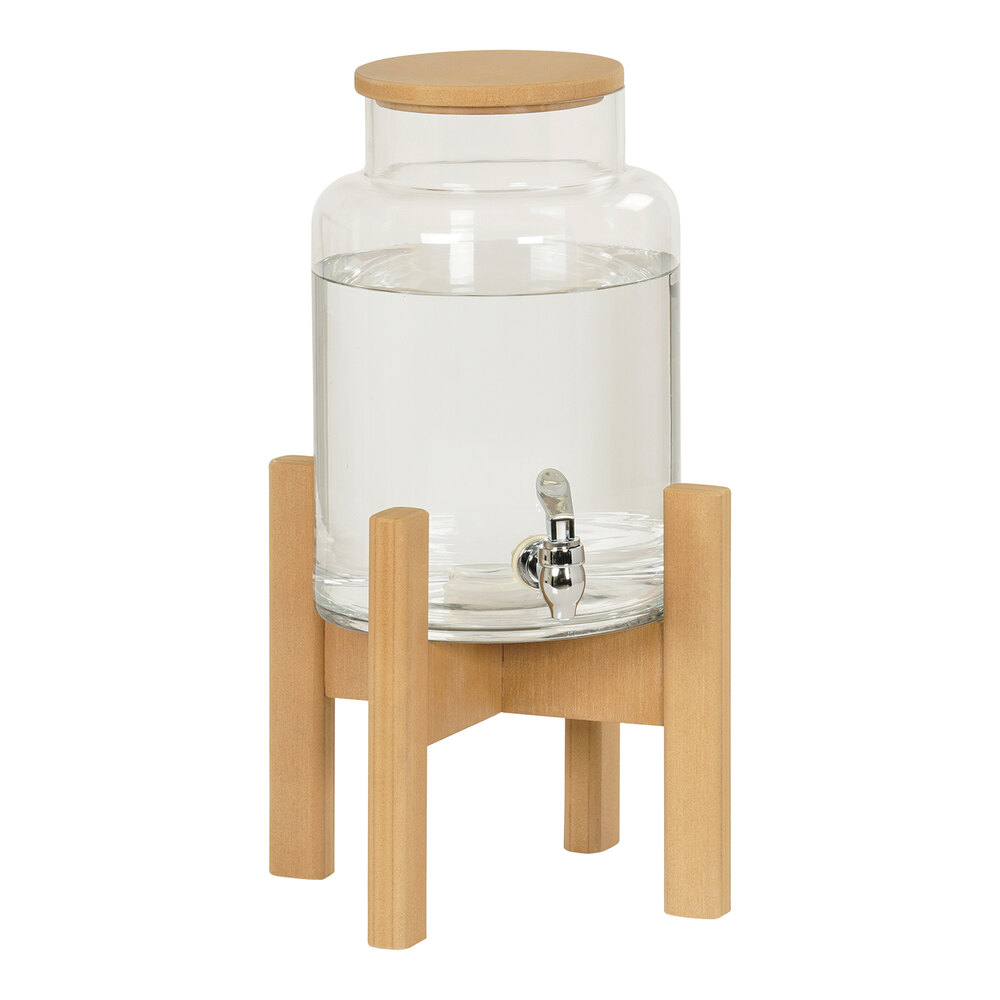 Cal-Mil Renew 3 Gallon Round Glass Beverage Dispenser with Ice Chamber ...