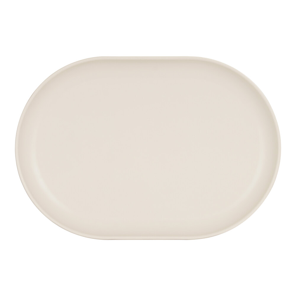 Cal-Mil Oslo 13" x 9" Ivory Oval Melamine Platter