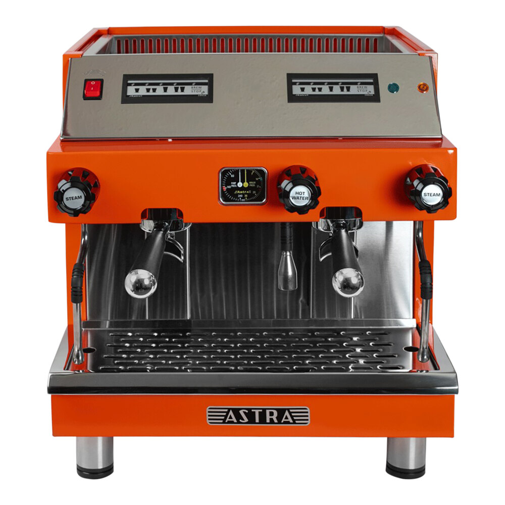 Astra Mega II M2C-014-1-OR Automatic Orange Compact Espresso Machine - 110V
