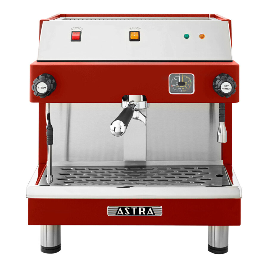 Astra Mega I M1S-016-RD Semi-Automatic Red Espresso Machine - 220V