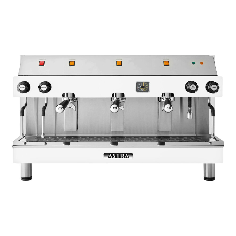 Astra Mega III M3S-018-WH Semi-Automatic White Espresso Machine - 220V