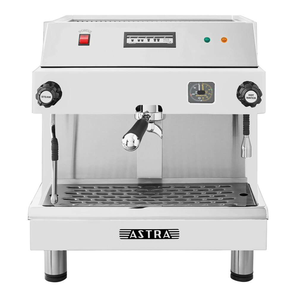 Astra Mega I M1S-016-WH Semi-Automatic White Espresso Machine - 220V