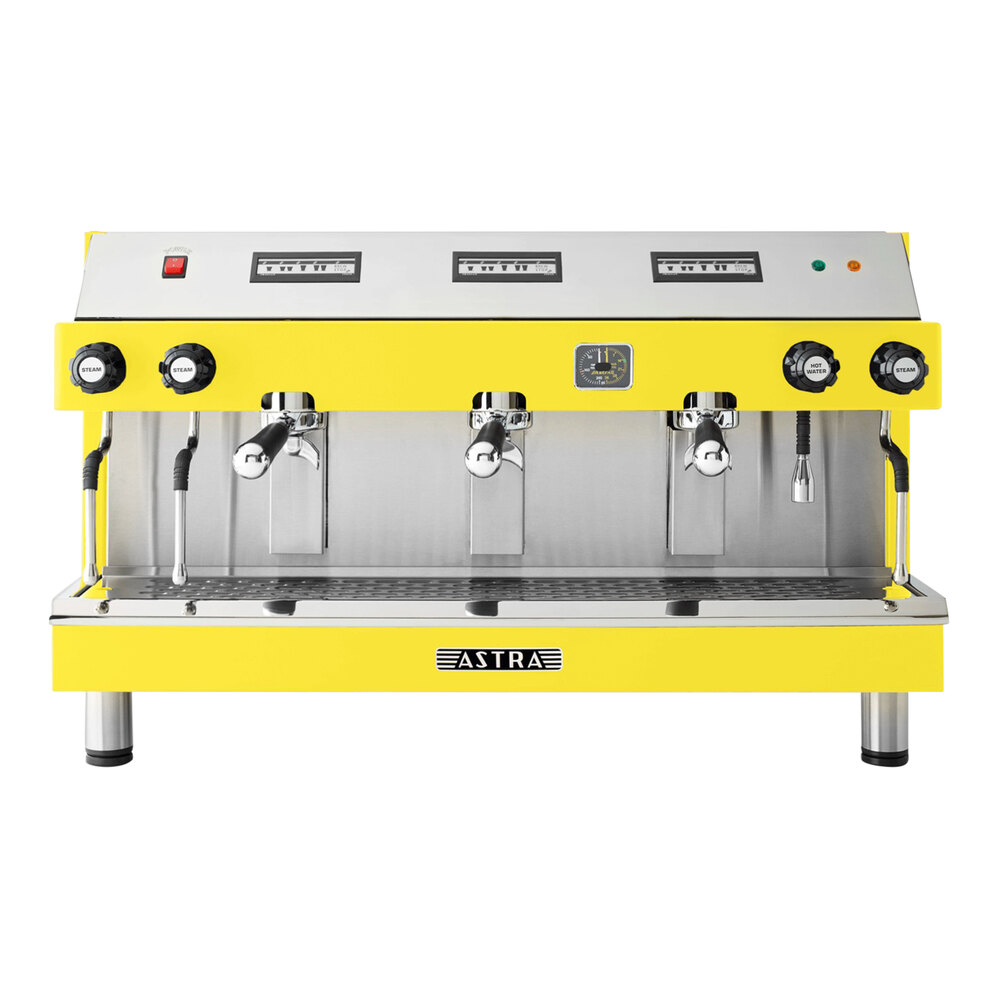 Astra Mega III M3-013-YL Automatic Yellow Espresso Machine - 220V