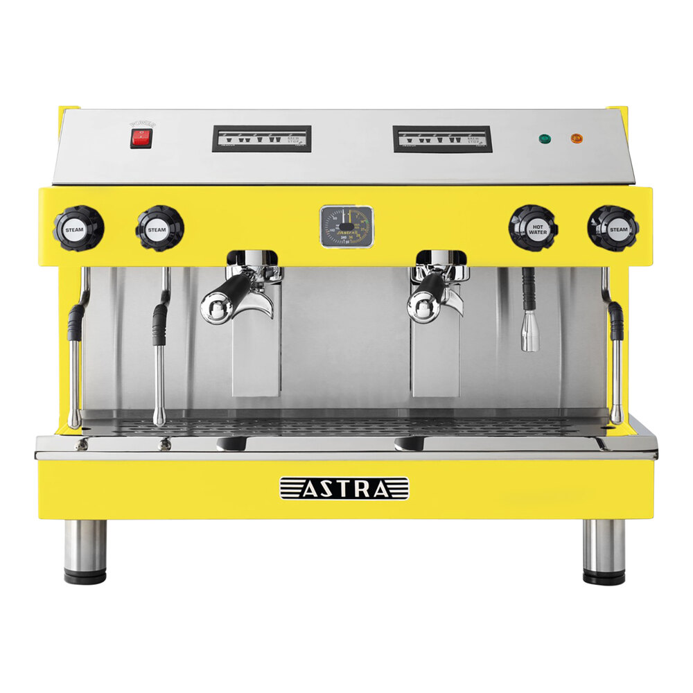 Astra Mega II M2-012-YL Automatic Yellow Espresso Machine - 220V