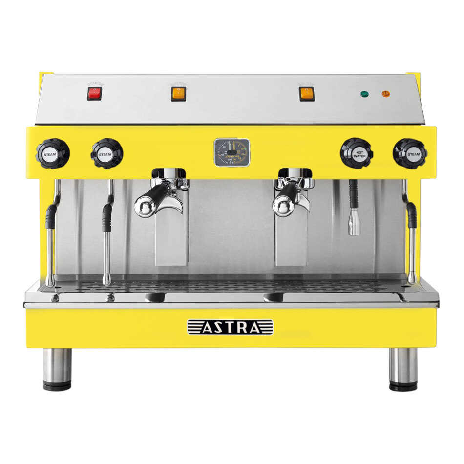Astra Mega II M2S-017-YL Semi-Automatic Yellow Espresso Machine - 220V
