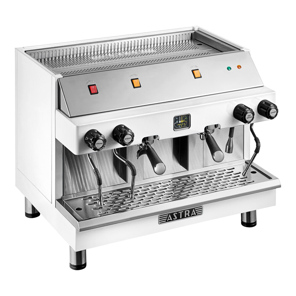 Astra Mega II M2S-017-WH Semi-Automatic White Espresso Machine - 220V