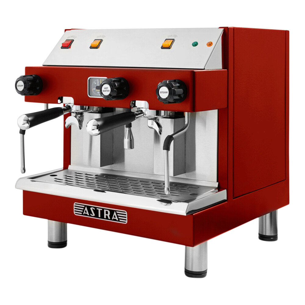 Astra Mega II M2CS-019-1-RD Semi-Automatic Red Compact Espresso Machine ...