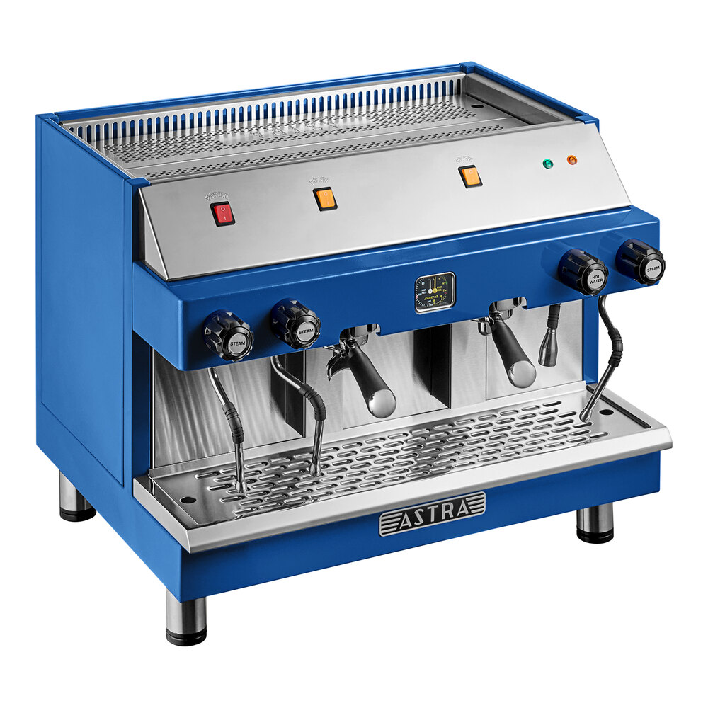 Astra Mega II M2S-017-BL Semi-Automatic Blue Espresso Machine - 220V