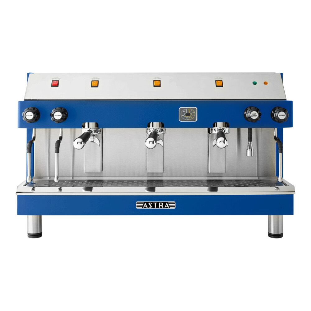 Astra Mega III M3S-018-BL Semi-Automatic Blue Espresso Machine - 220V