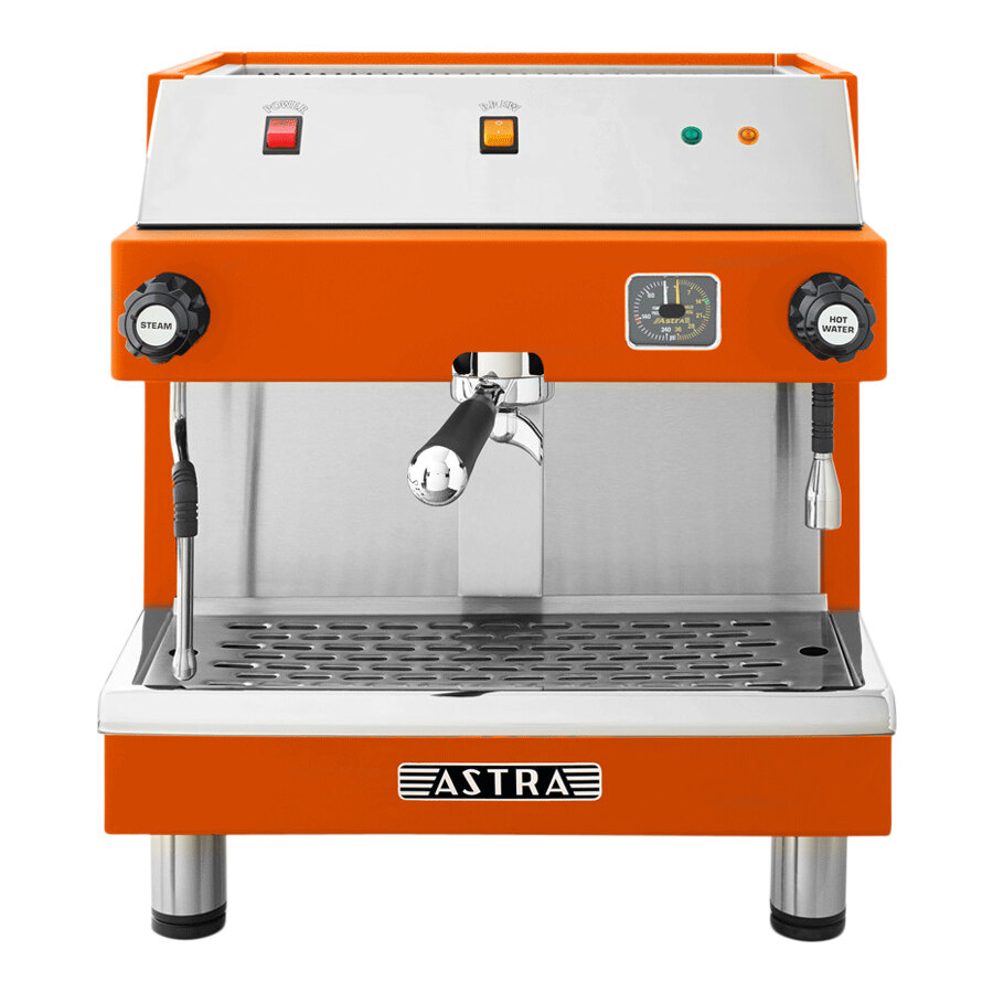 Astra Mega I M1S-016-1-OR Semi-Automatic Orange Espresso Machine - 110V