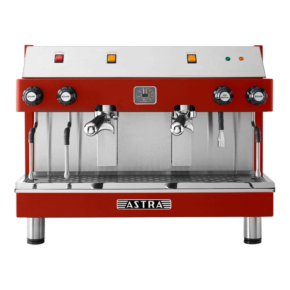 Astra Mega II M2S-017-RD Semi-Automatic Red Espresso Machine - 220V