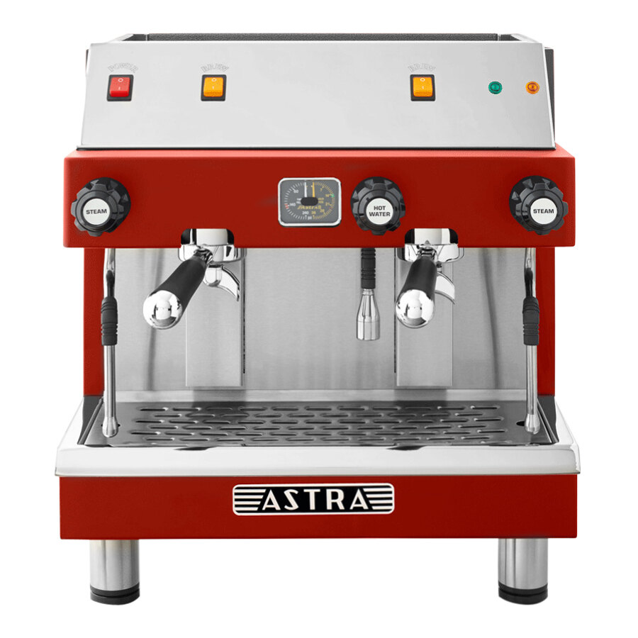 Astra Mega II M2CS-019-RD Semi-Automatic Red Compact Espresso Machine ...