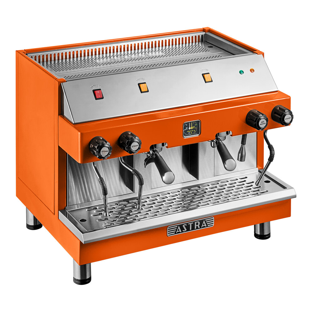 Astra Mega II M2S-017-OR Semi-Automatic Orange Espresso Machine - 220V