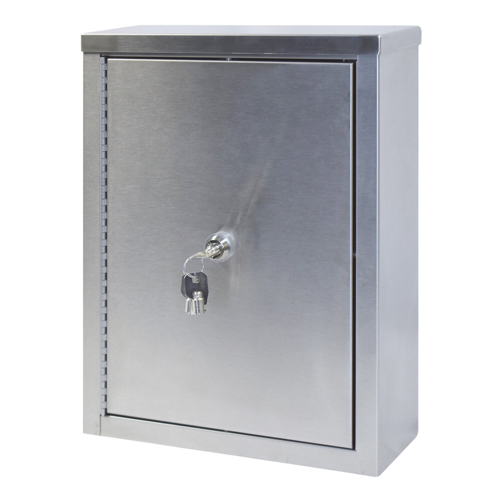 Omnimed 11" x 4" x 15" Stainless Steel Wall-Mount 2-Shelf Narcotics ...