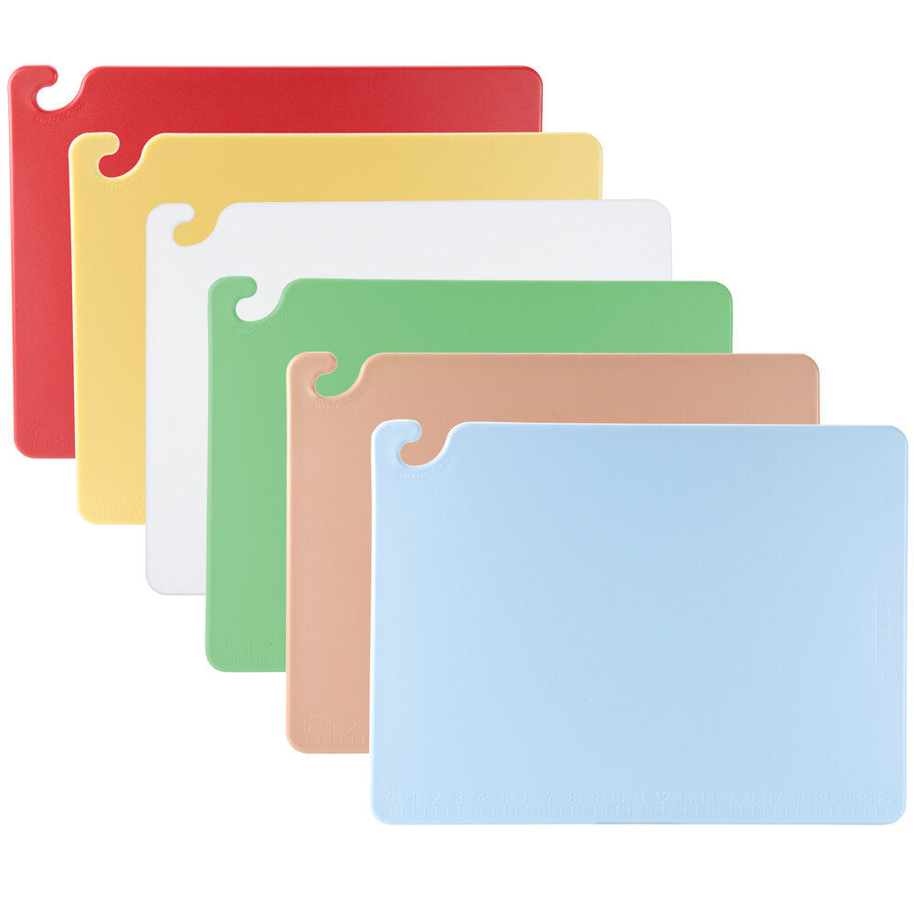 San Jamar CB1824KC Cut-N-Carry® 24" x 18" x 1/2" 6-Piece Color-Coded ...