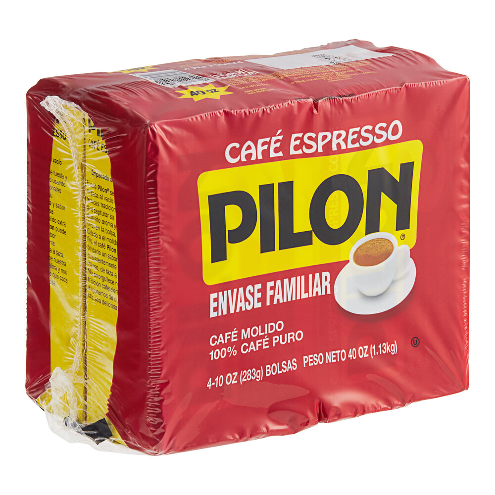 Pilon Espresso Ground Coffee Brick 10 oz. - 4/Pack
