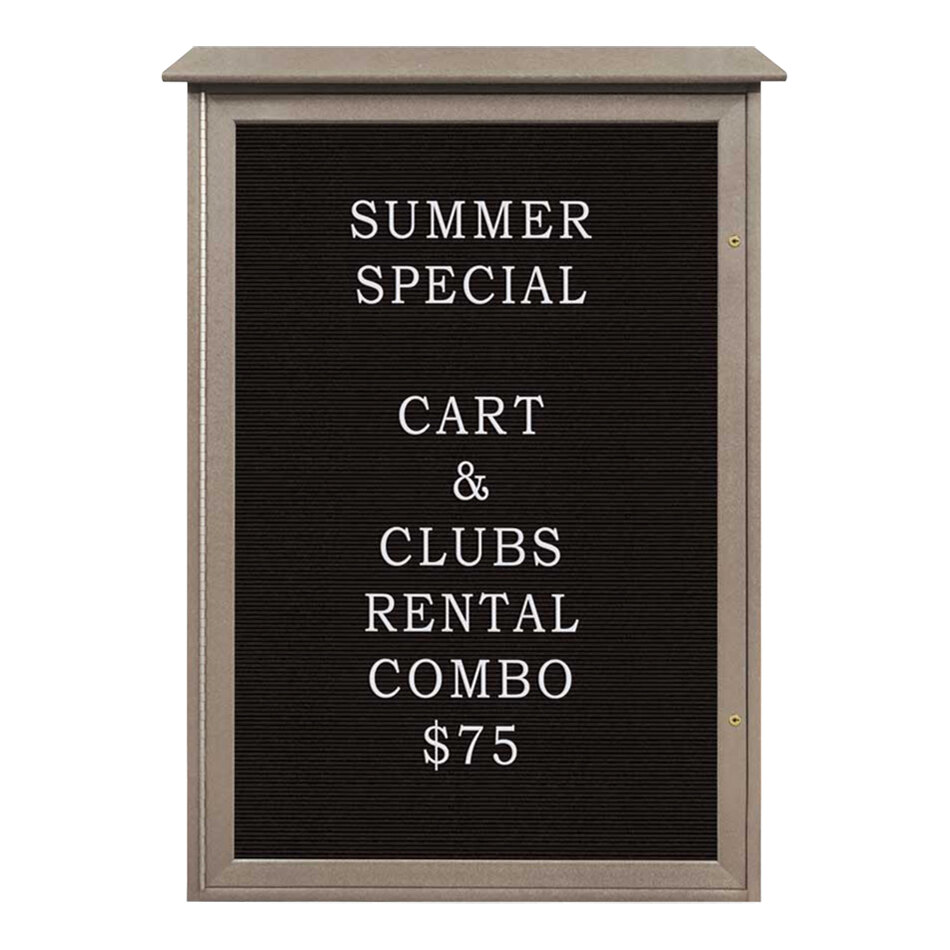 United Visual Products 32" x 48" Single Door Message Center with Black ...