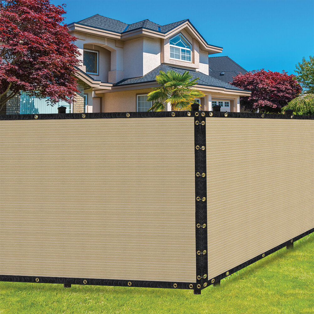 SEALTECH 6' x 10' Beige Heavy-Duty Polyethylene Mesh Privacy Fence ...
