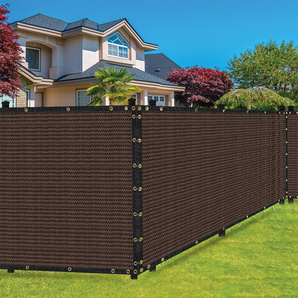 SEALTECH 4' x 25' Brown Heavy-Duty Polyethylene Mesh Privacy Fence Screen ST-202-4X25