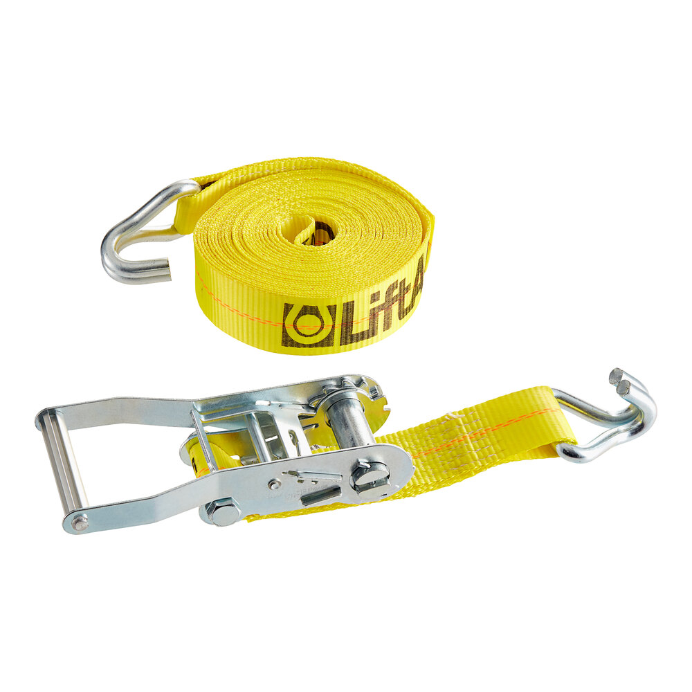 Lift-All 2" x 27' Load Hugger Series 10,000 Yellow Polyester U-Hook Tie ...