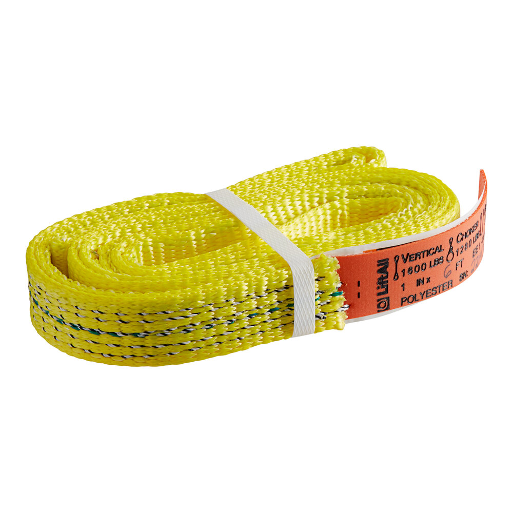 Lift-All Webmaster 1600 1" x 6' 1-Ply Flat Eye & Eye Polyester Web ...