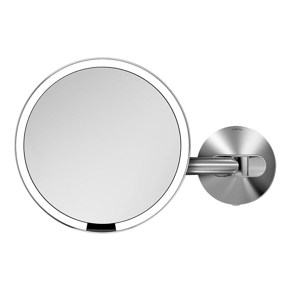 simplehuman 8" Round Brushed Stainless Steel Wall-Mount Hardwired ...