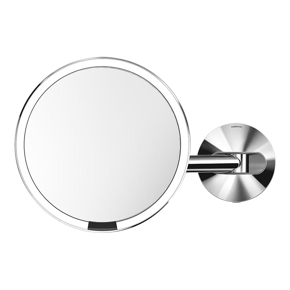 simplehuman 8" Round Polished Stainless Steel Wall-Mount Hardwired ...